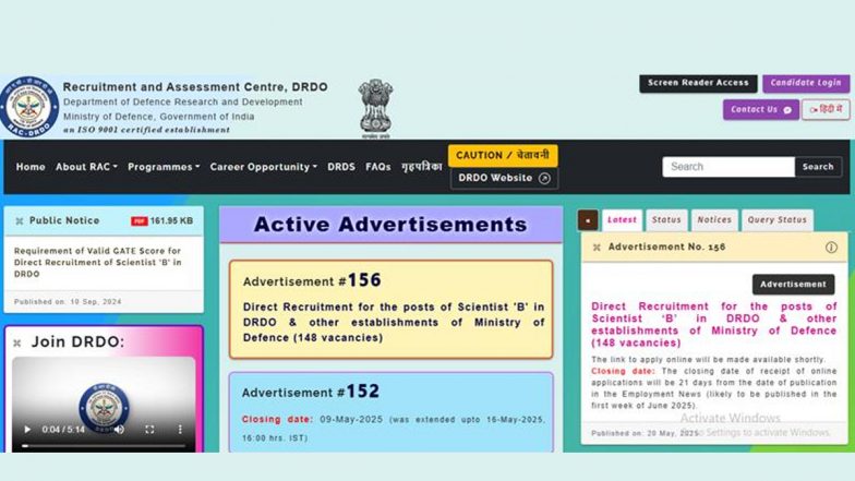 DRDO RAC Scientist Recruitment 2025: DRDO's Recruitment and Assessment ...