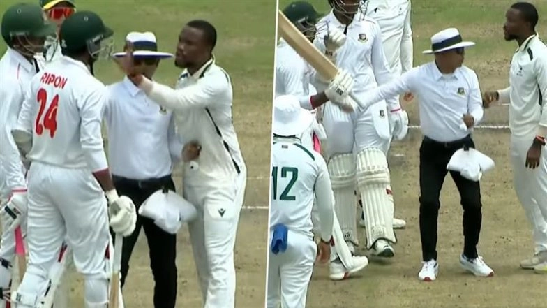 South Africa’s Tshepo Ntuli Grabs Bangladesh’s Ripon Mondol’s Helmet As Duo Fight On-Field ...