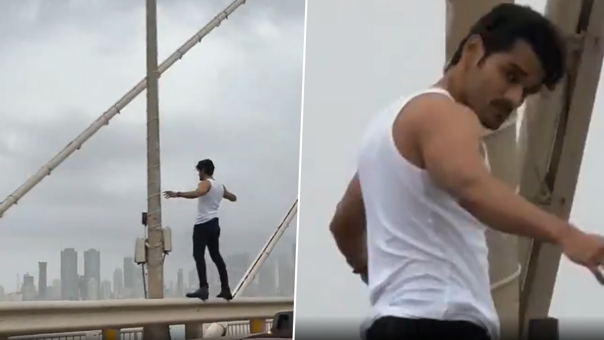 Agency News | Singer Performs Dangerous Stunt on Bandra Worli Sea Link ...