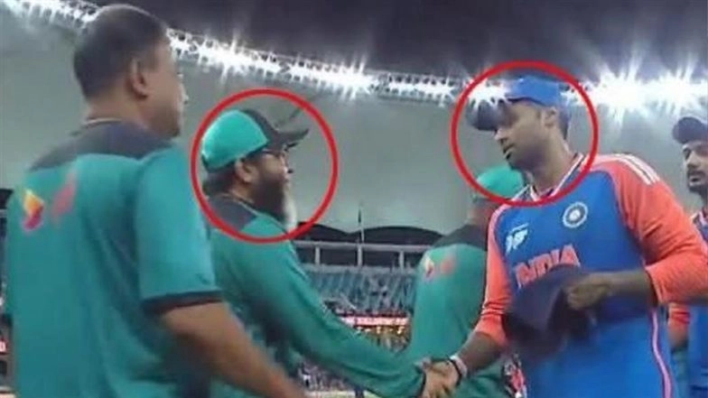 Suryakumar Yadav Shakes Hands With Ex-Pakistan Cricketer and Bangladesh Spin Bowling Coach ...