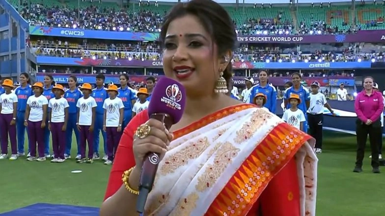 Shreya Ghoshal Sings Indian National Anthem Ahead of IND-W vs SL-W ICC Women's World Cup 2025 ...