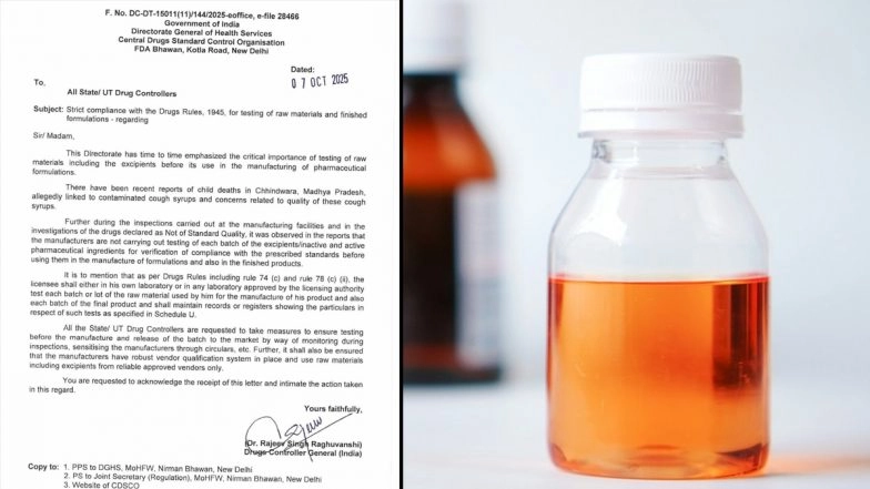 Cough Syrup Row: DCGI Issues Directive to States, UTs on Strict ...