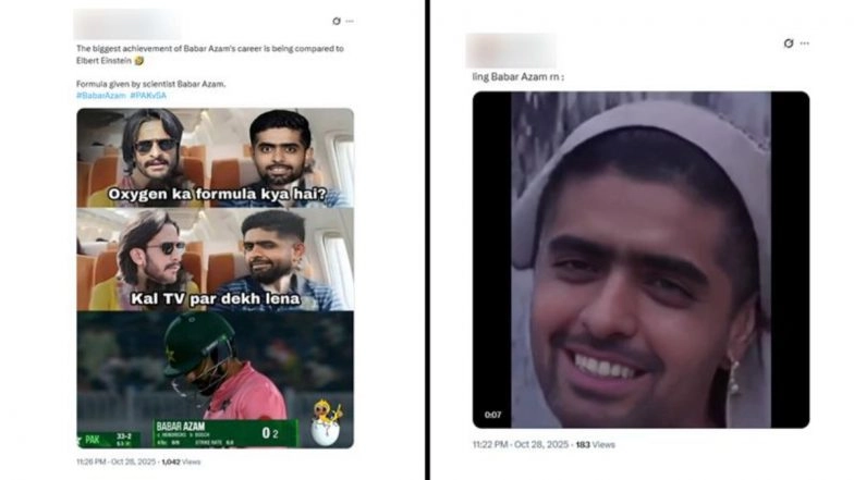 Babar Azam Funny Memes Go Viral After Pakistan Star Departs for a Duck ...